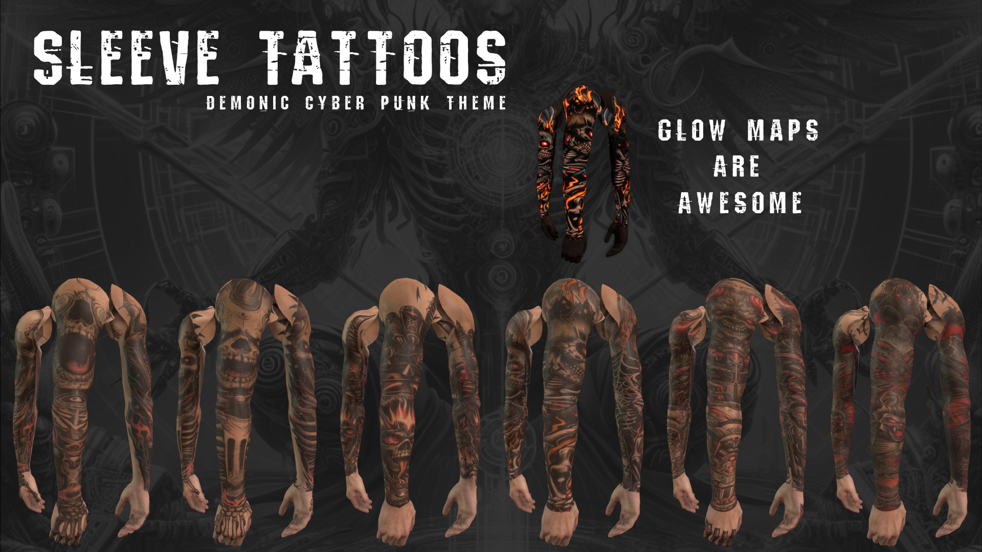 Sleeve Tattoos Demonic CyberPunk Theme