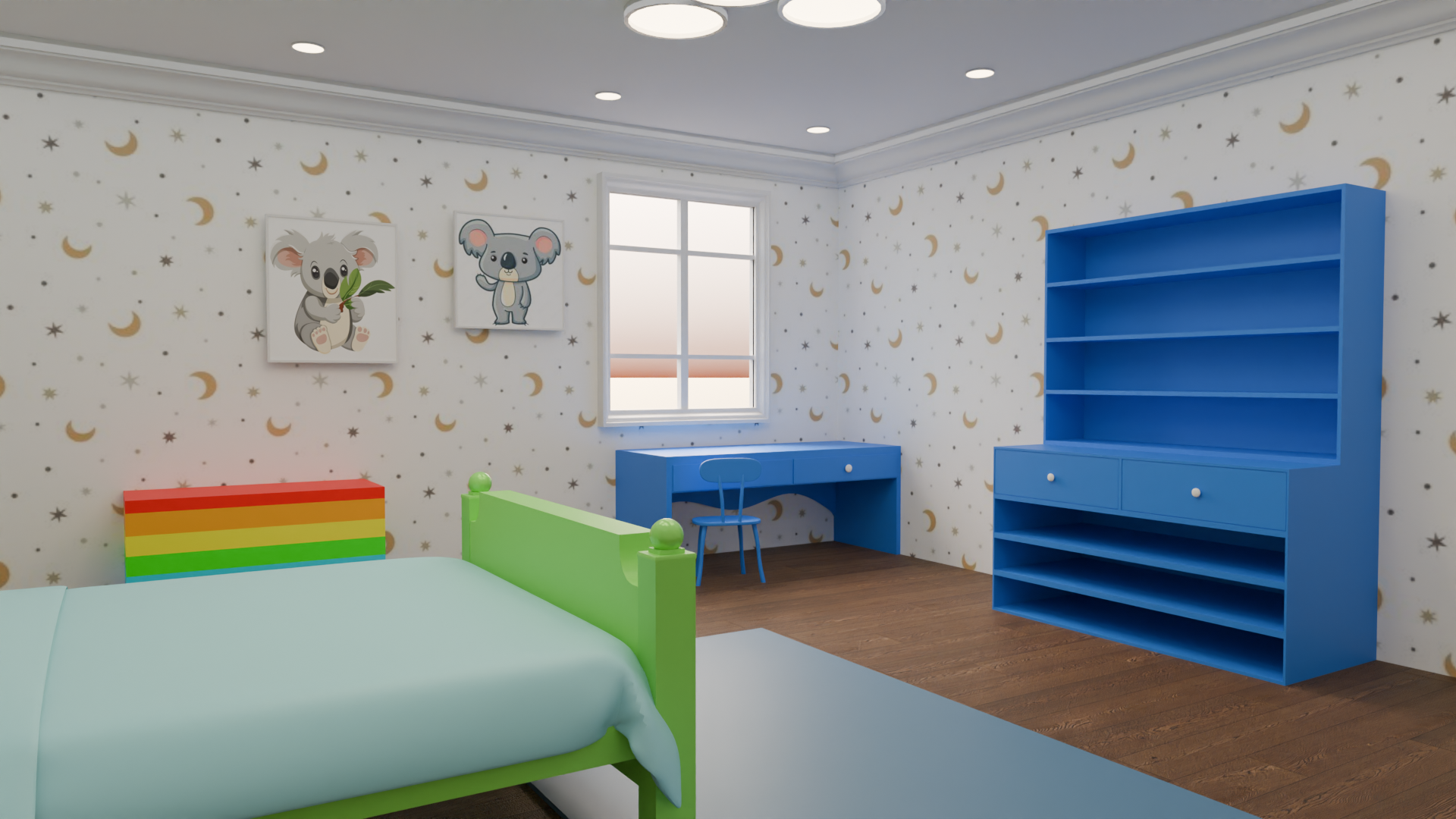 Dreamy Kids' Room 3D Model – Perfect for Visualization & Games! 🌙🎨