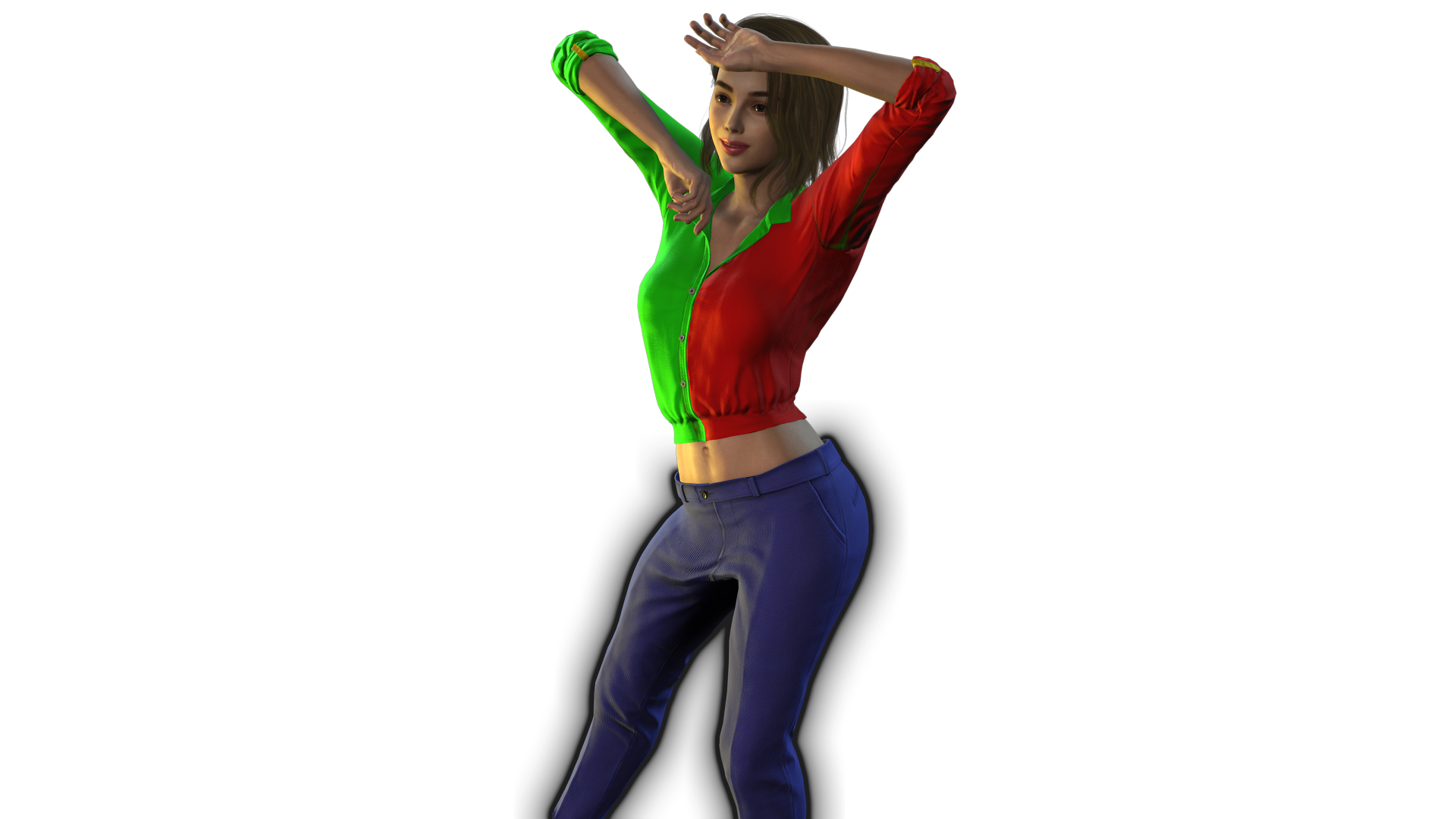 🌈 Colorful 3D Girl – Stylized Female Character for Games🎮 & Animation🎭