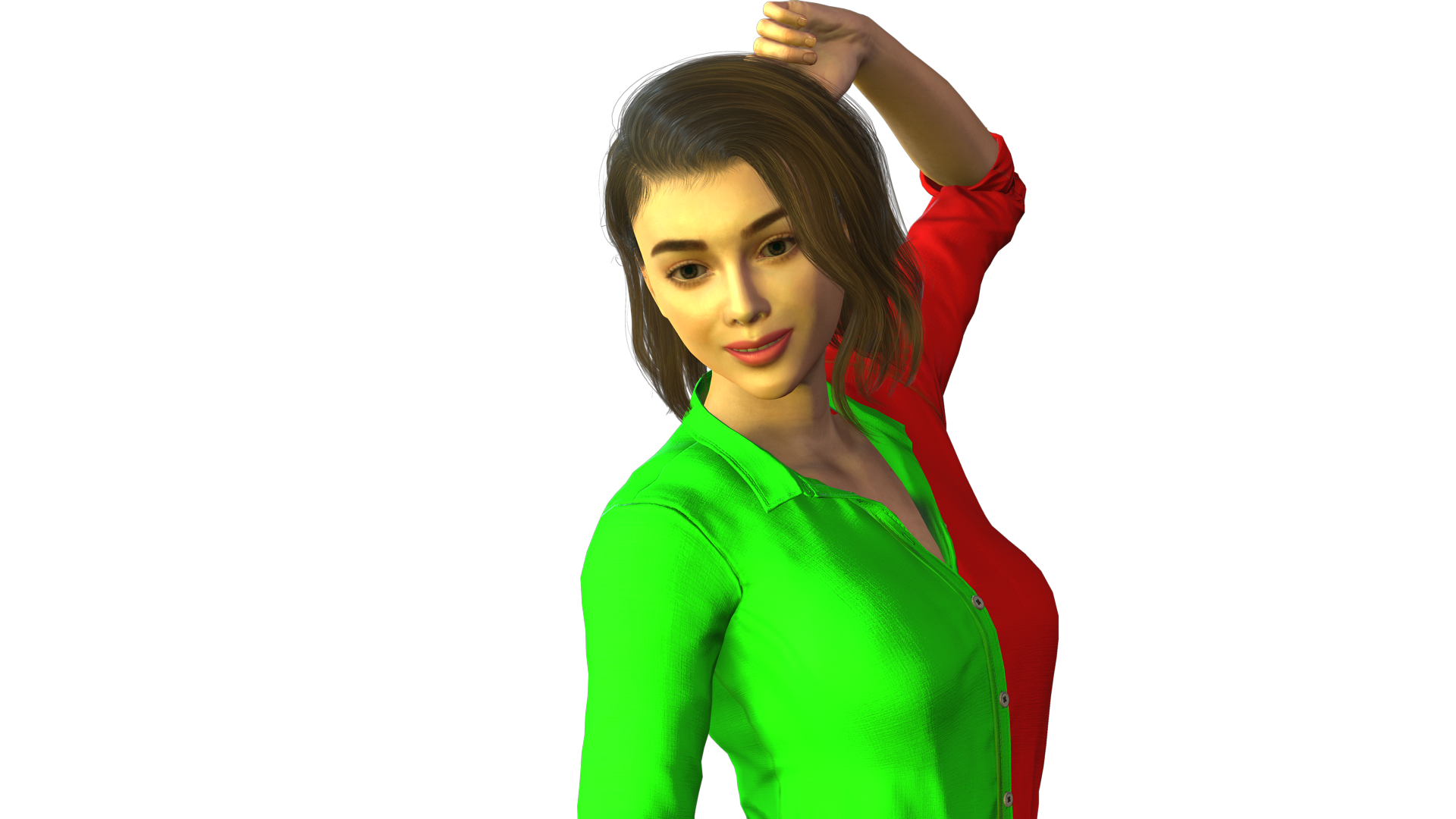 🌈 Colorful 3D Girl – Stylized Female Character for Games🎮 & Animation🎭