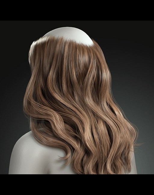 Curly long hair
