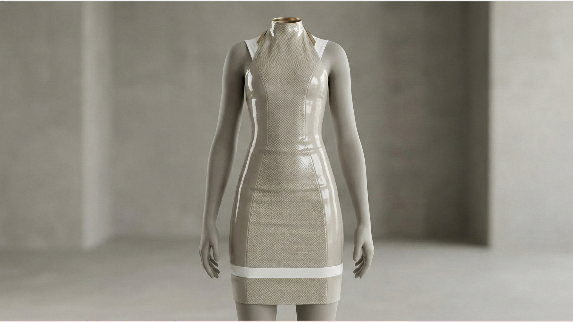 Futuristic High Collar Latex Outfit