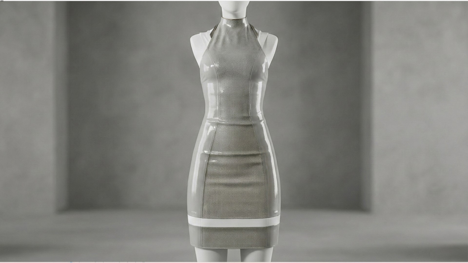 Futuristic High Collar Latex Outfit