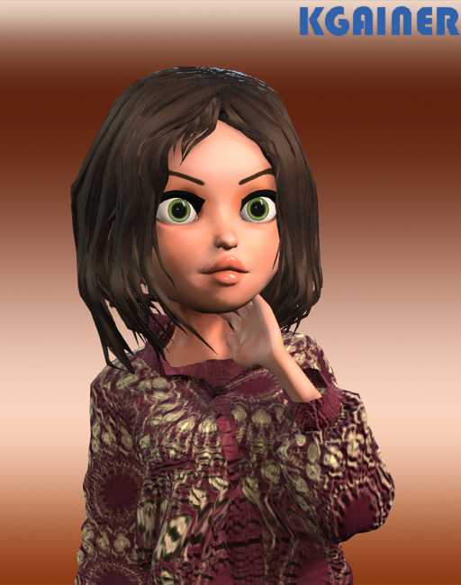 Toon Female Medium Cut Hair