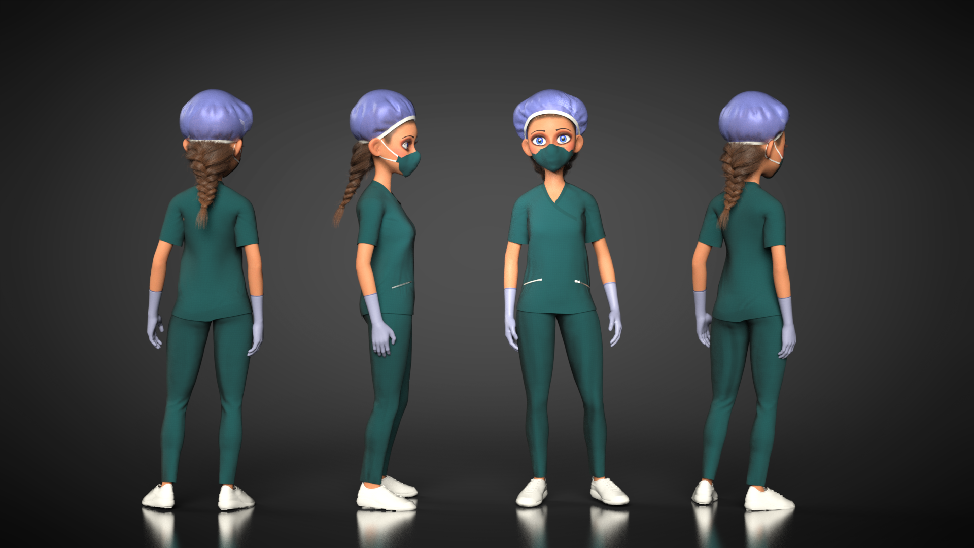 Toon Female Scrubs