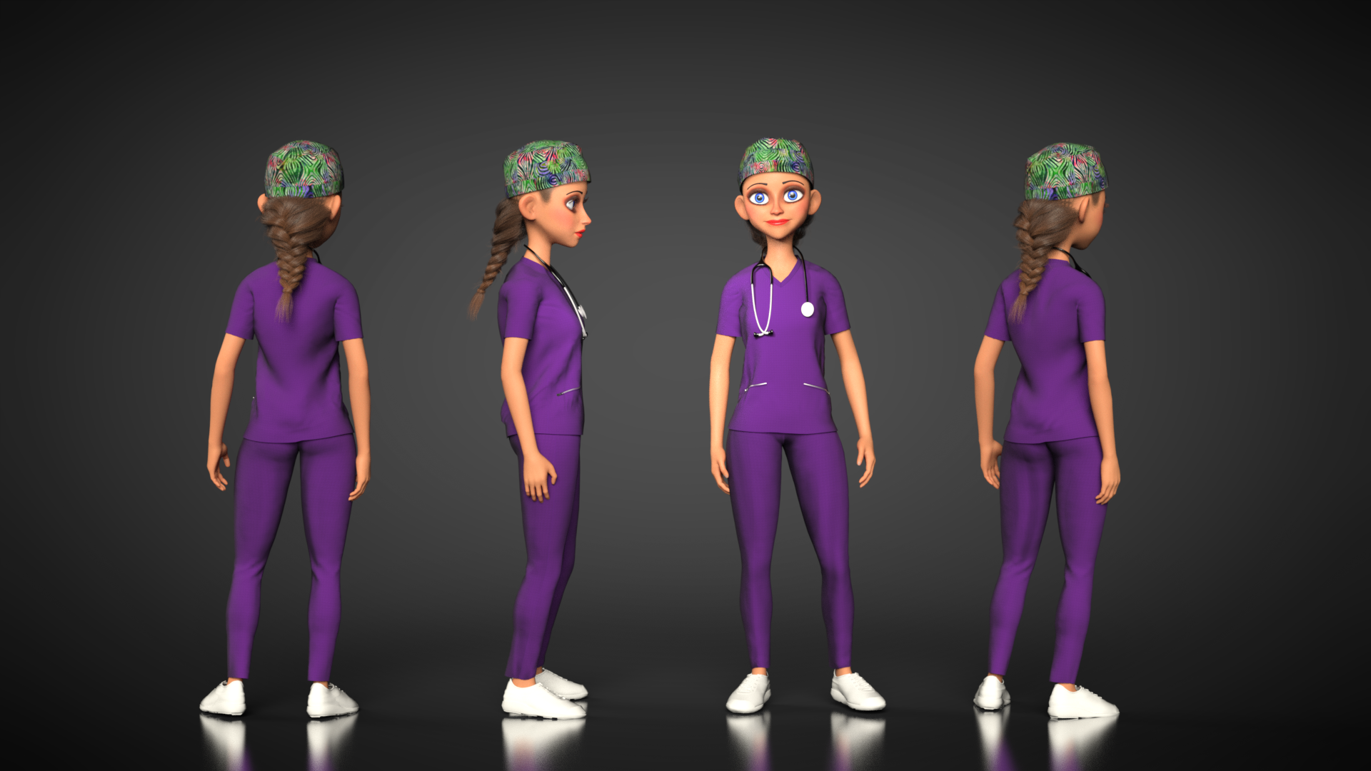 Toon Female Scrubs