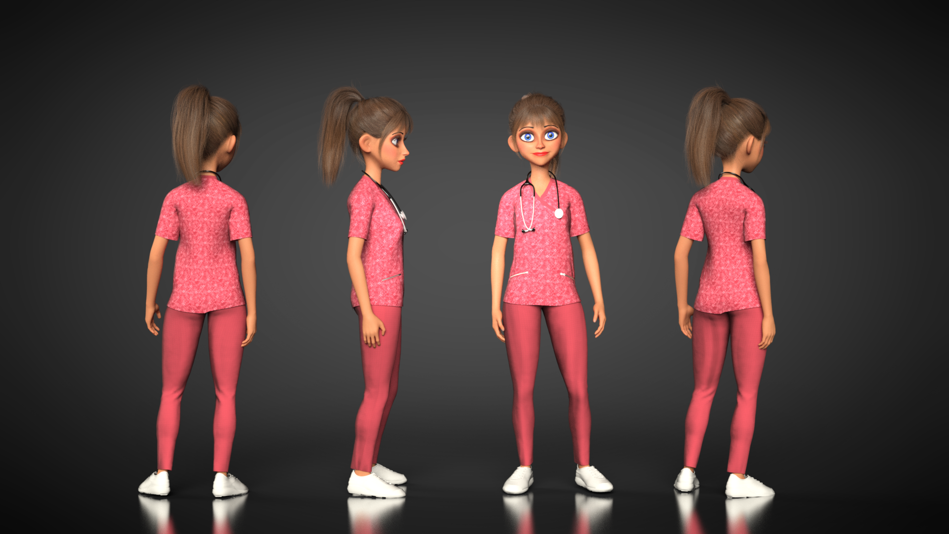 Toon Female Scrubs