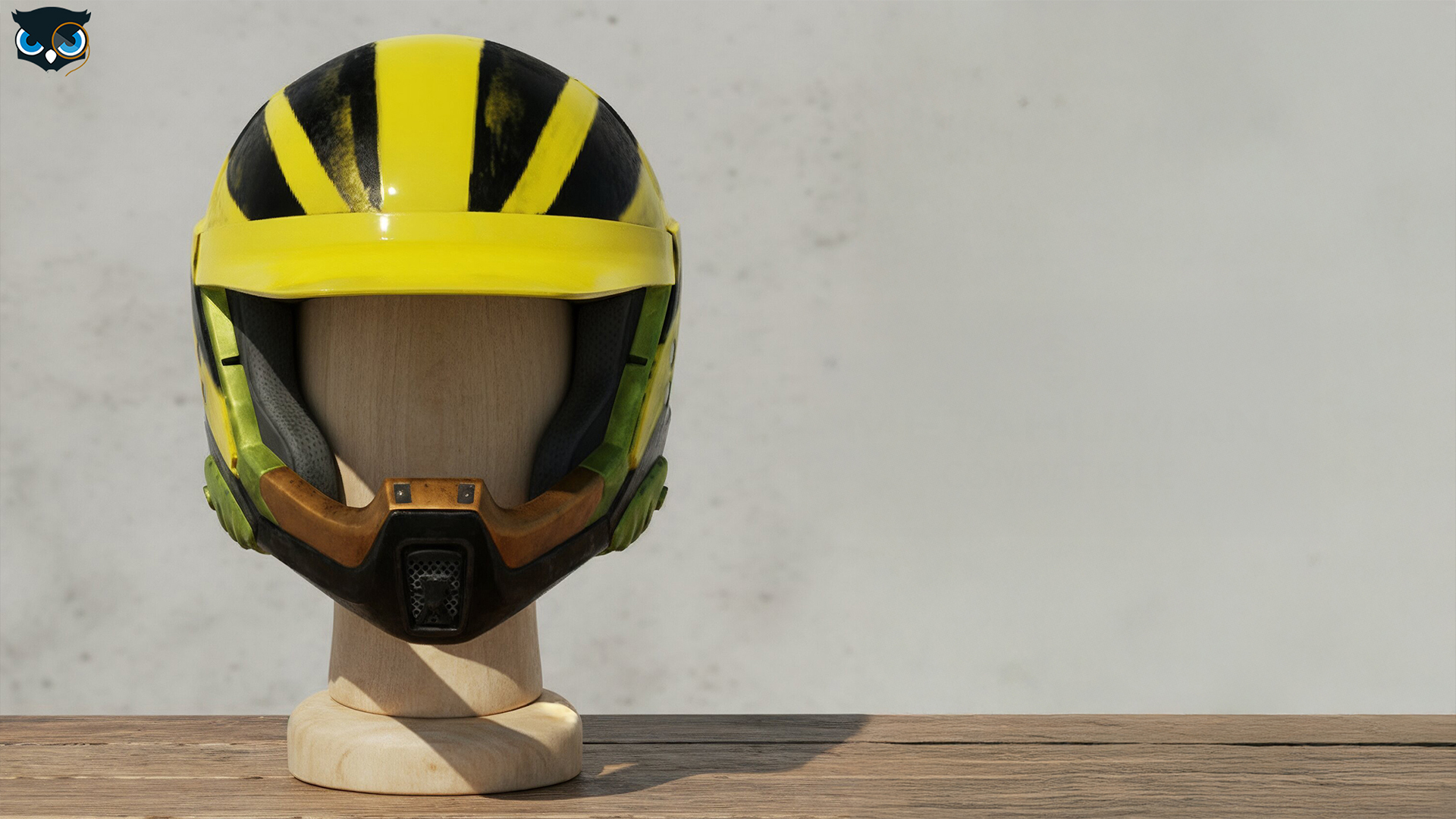 Yellow Striped Motorcycle Racing Helmet