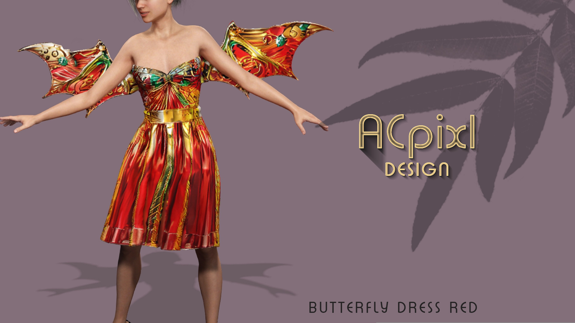 Butterfly Dress Red