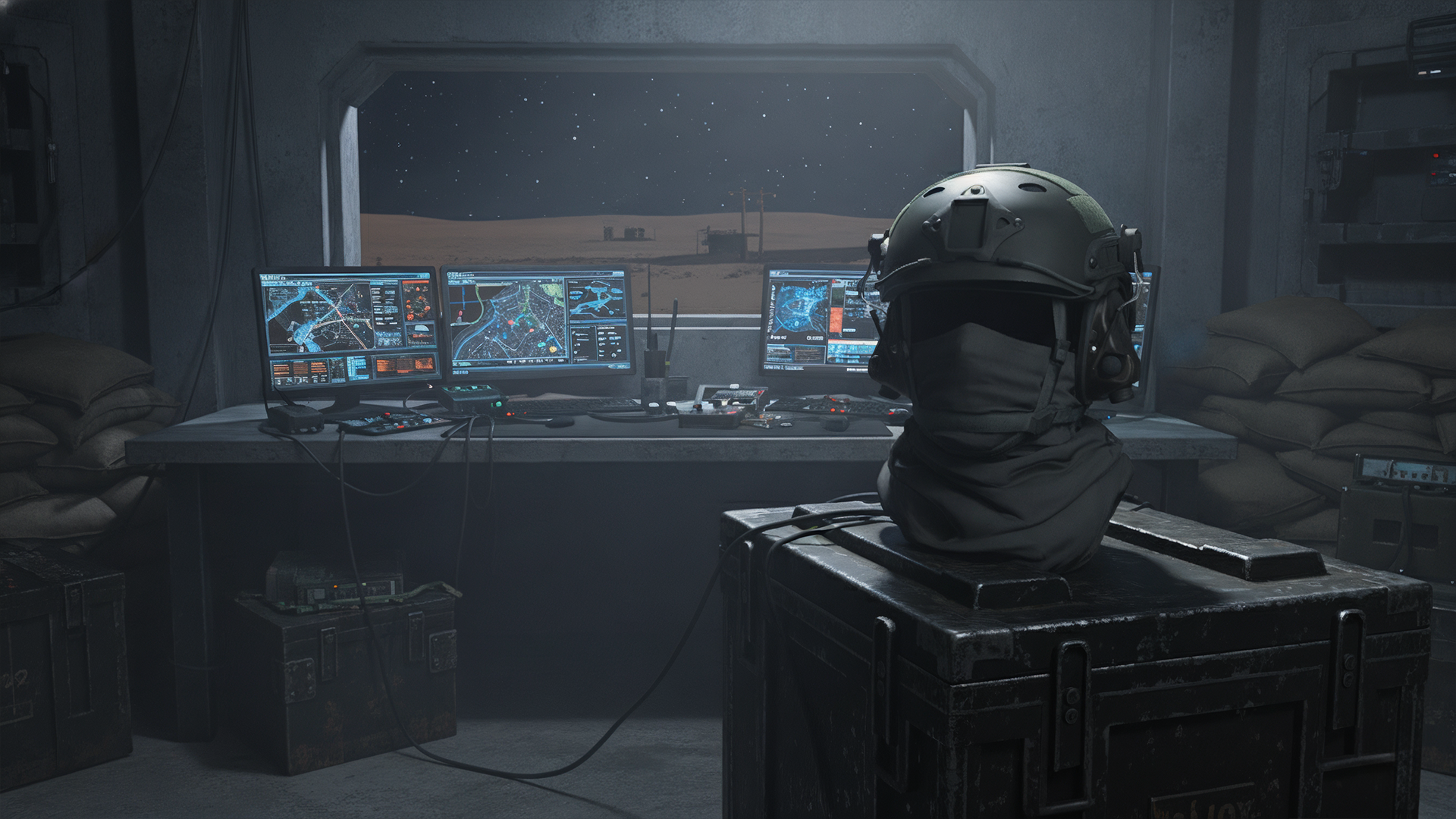 Tactical Combat Helmet with Radio Headset