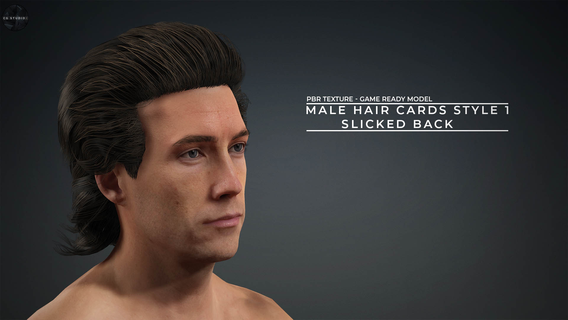 Male Hair Cards Style 1 - Slicked Back