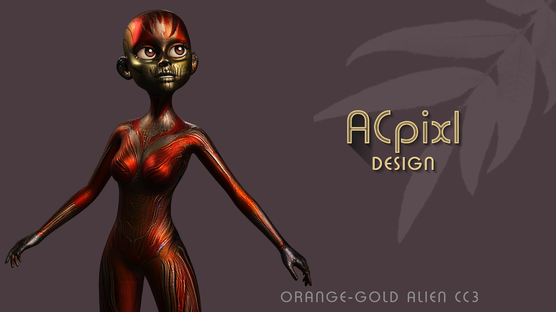 Orange-Gold Alien Toon