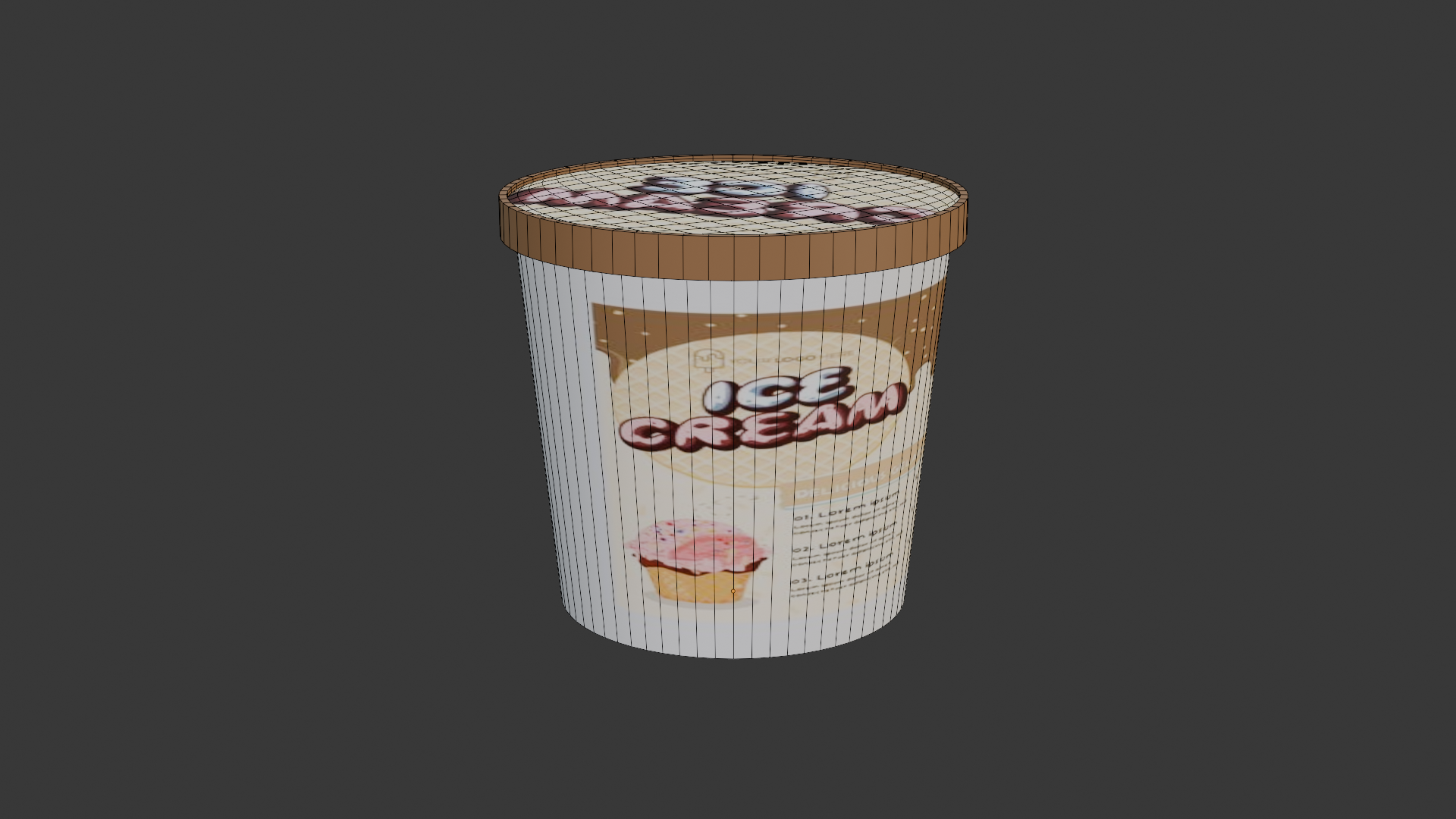 Realistic 🍦 Ice Cream Pot 🍨 3D Model Colorful Flavors