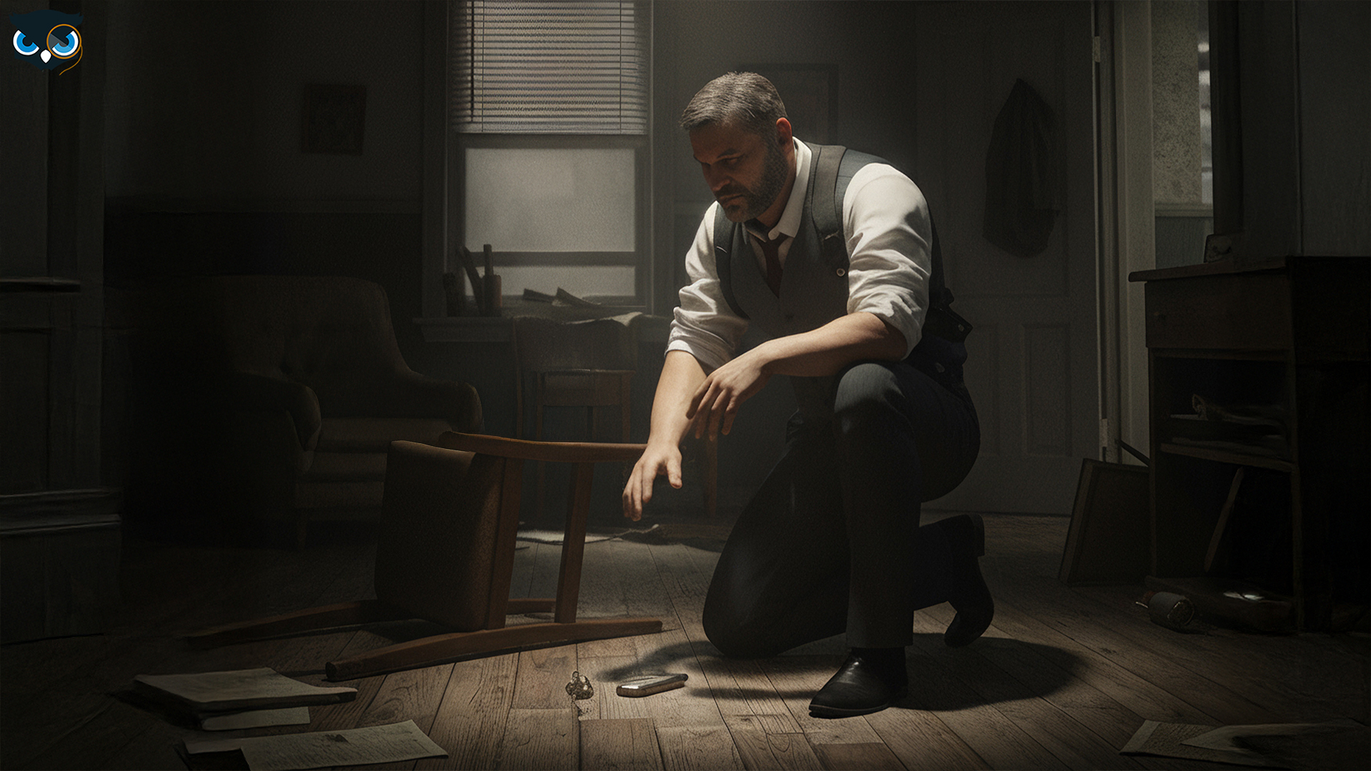 Noir Detective Vest & Shoulder Holster Outfit