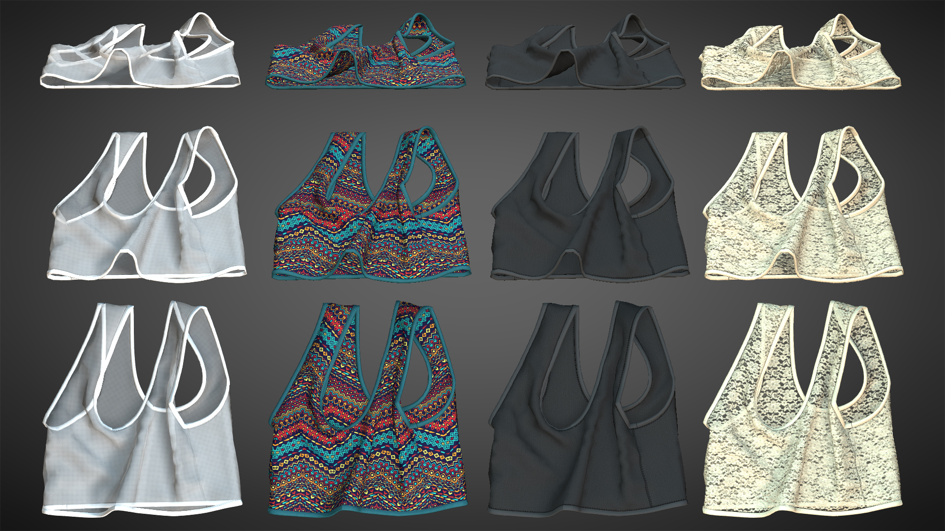 One top - 9 shapes - 4 colors