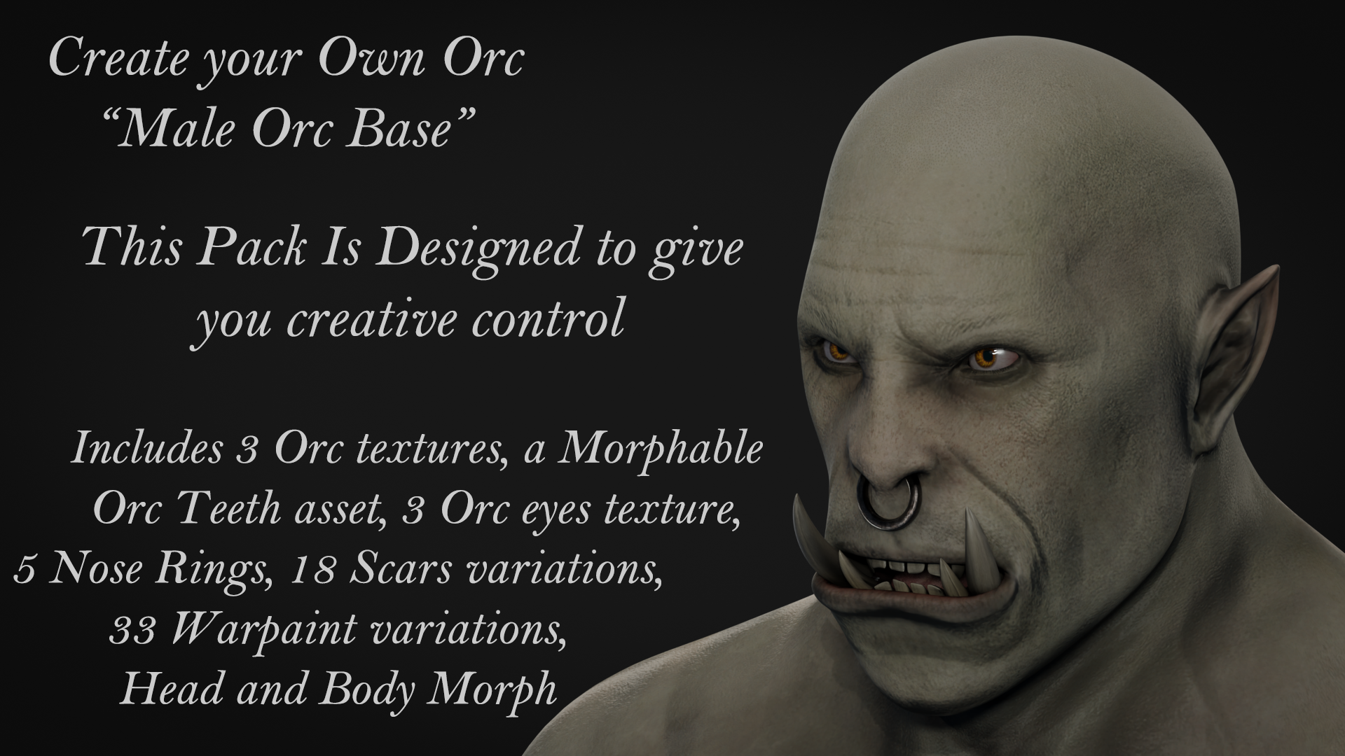 Create Your Own Orc - Male Orc Base Fantasy Realistic Character