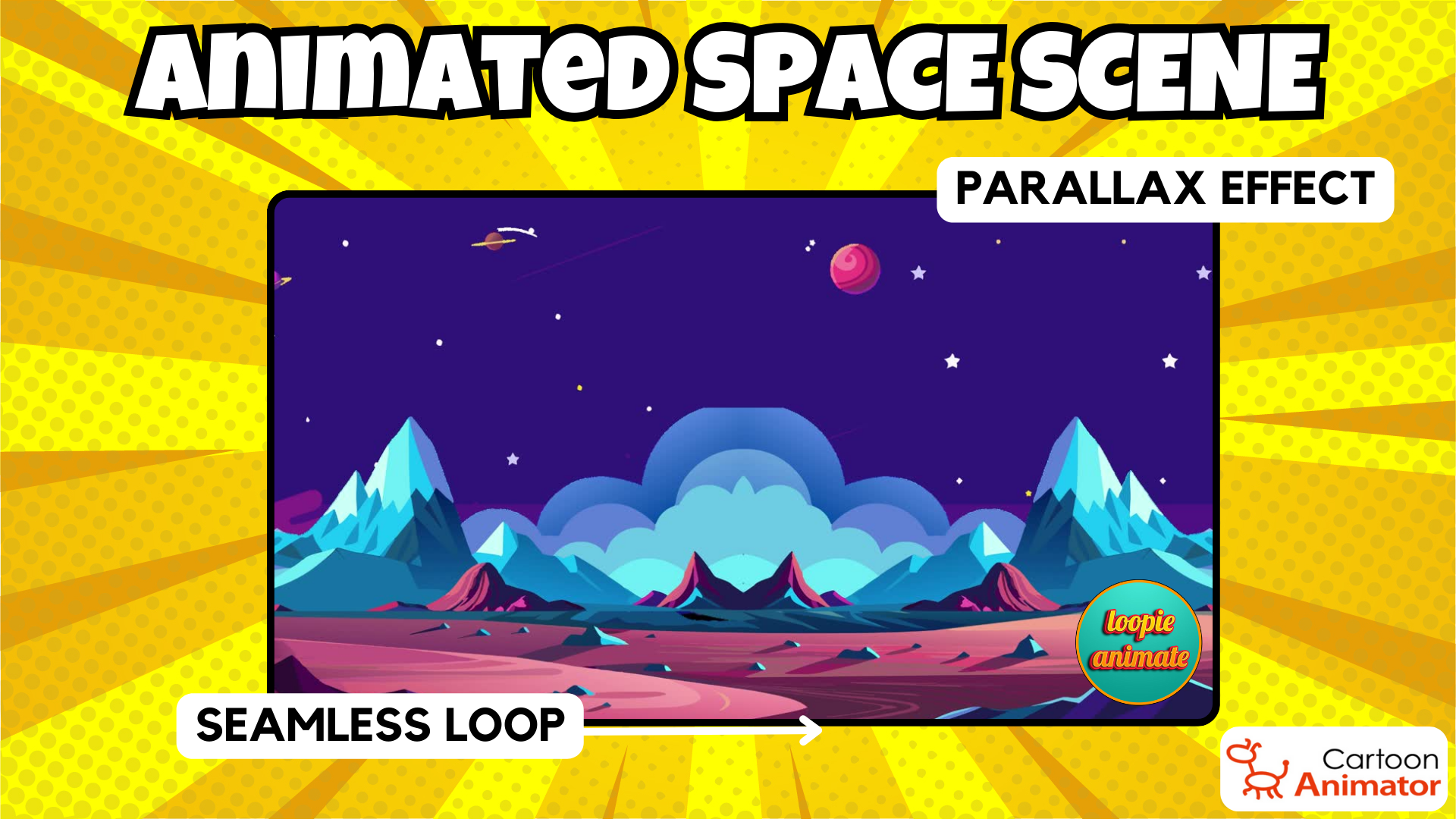 Animated Space Scene Parallax 1