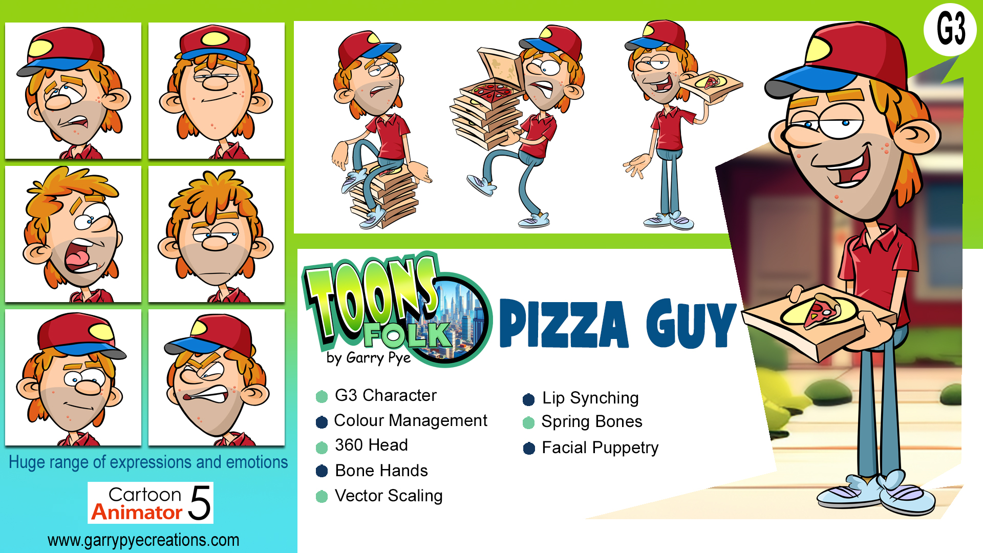 Toons Folk - Pizza Guy