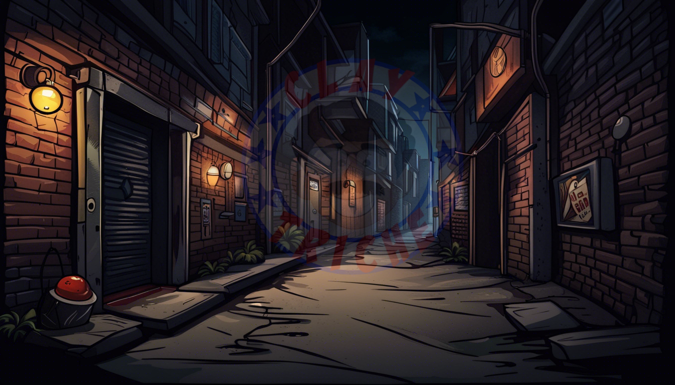 Cartoony City Alley Scenes