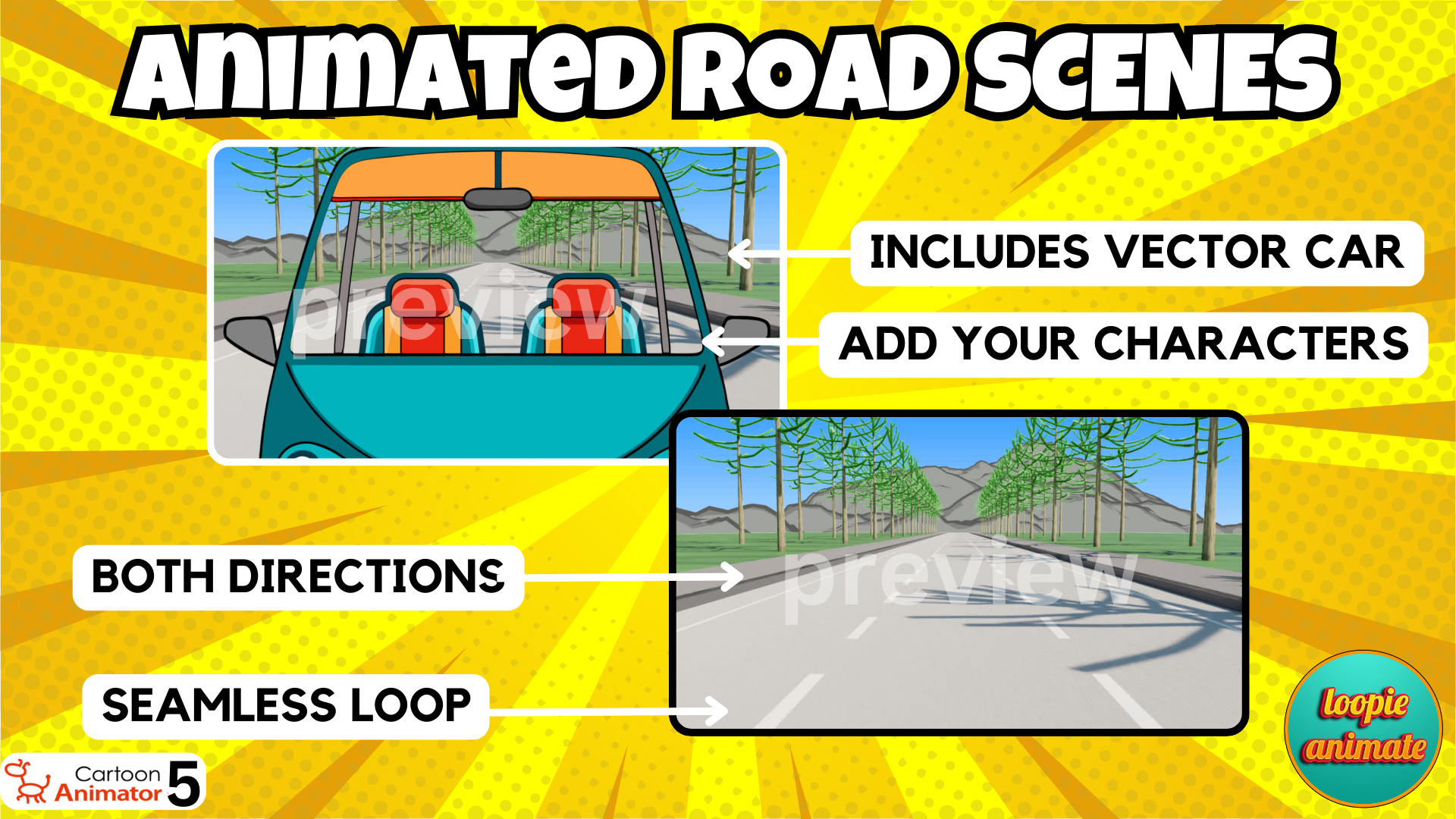 Road Car Animated Scenes