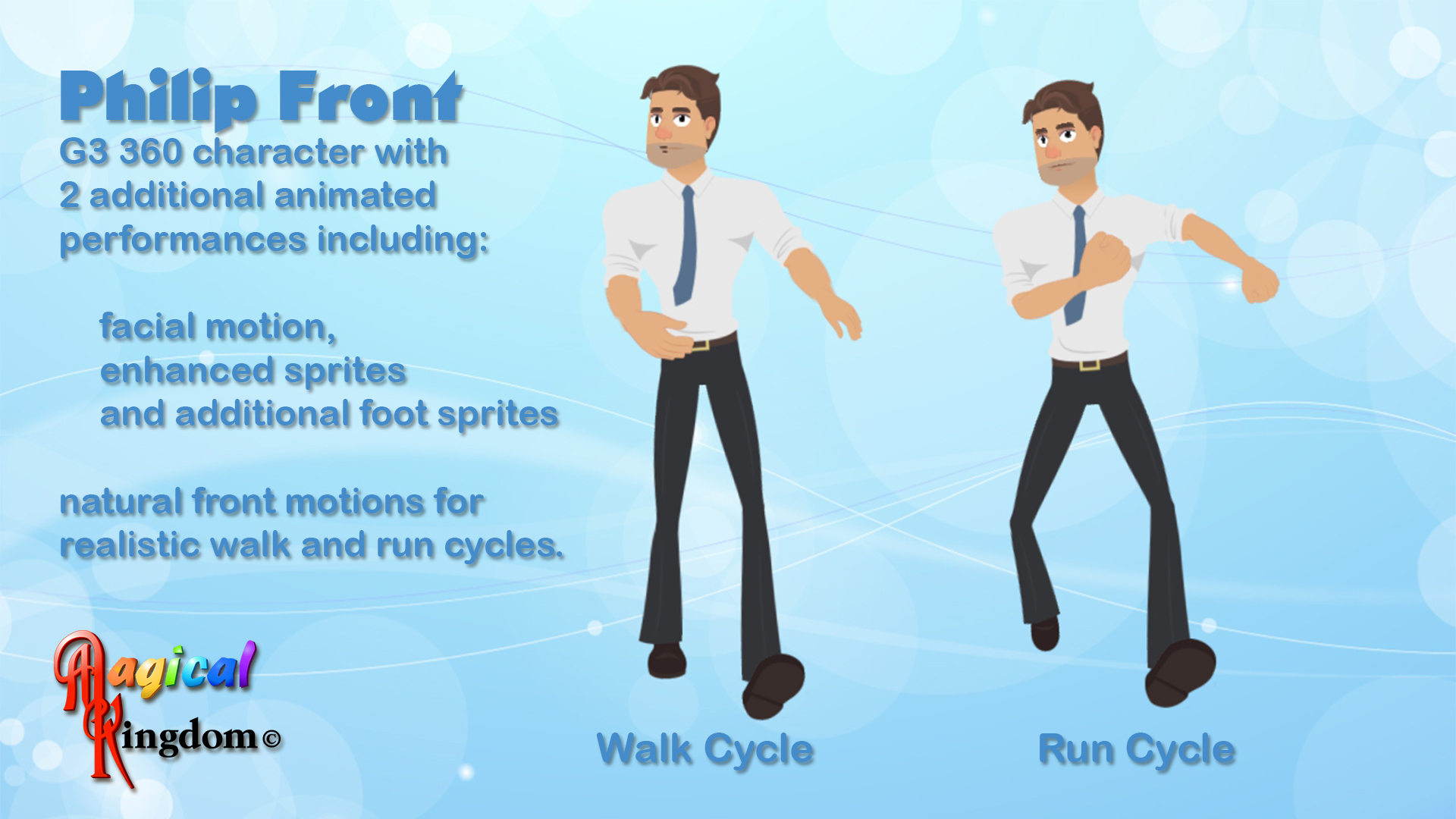 Philip Front Walk and Run Cycles
