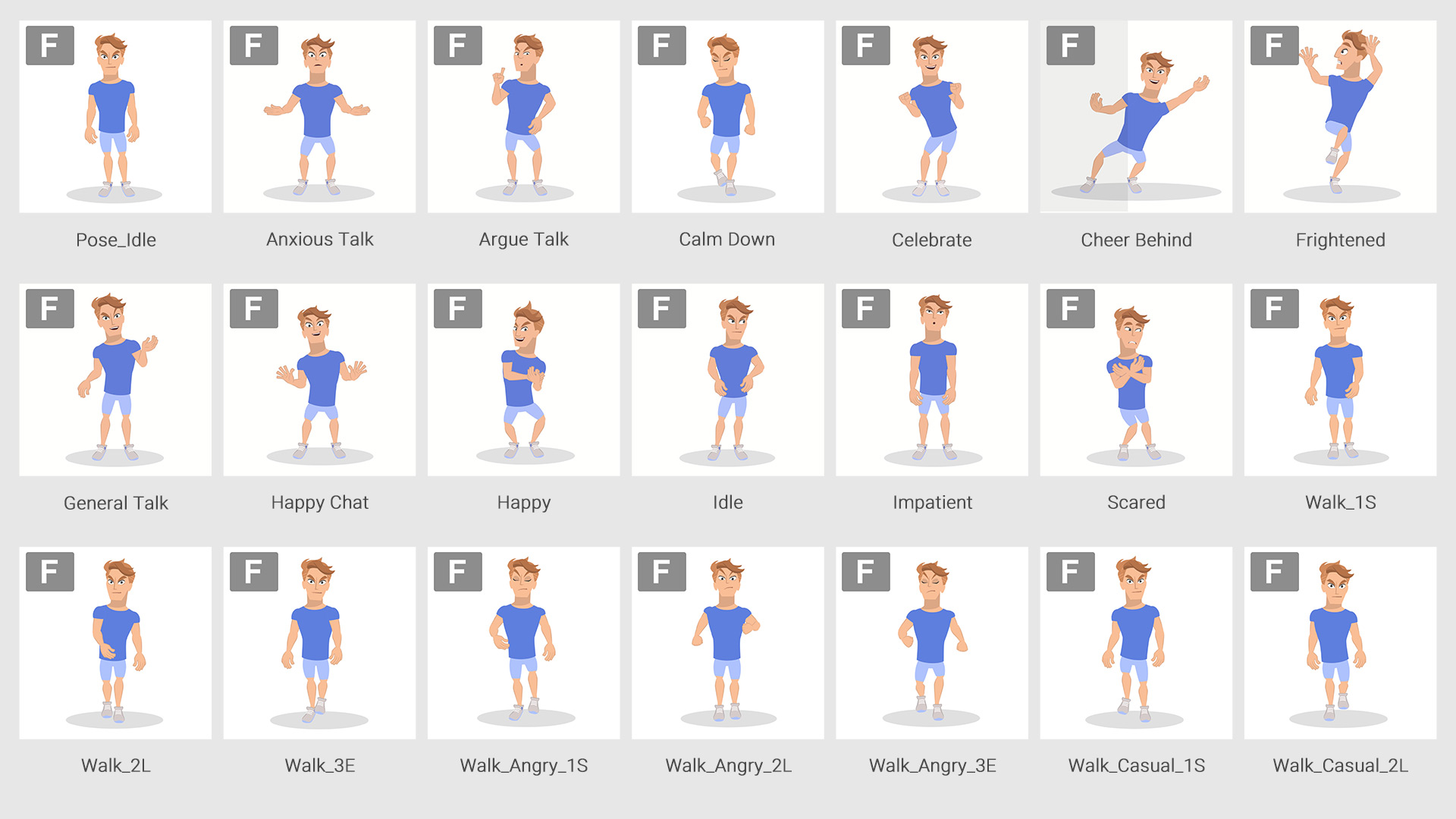 2D Act and Move for Male