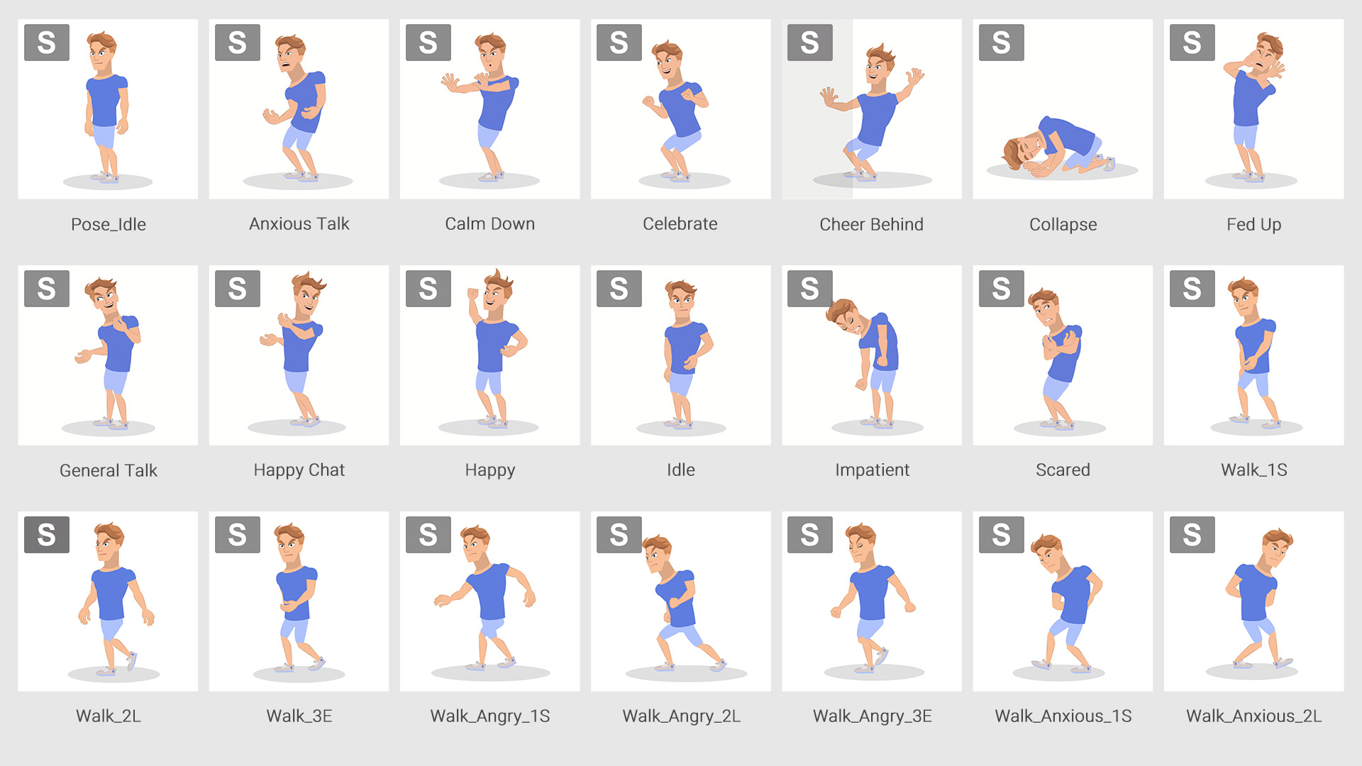 2D Act and Move for Male