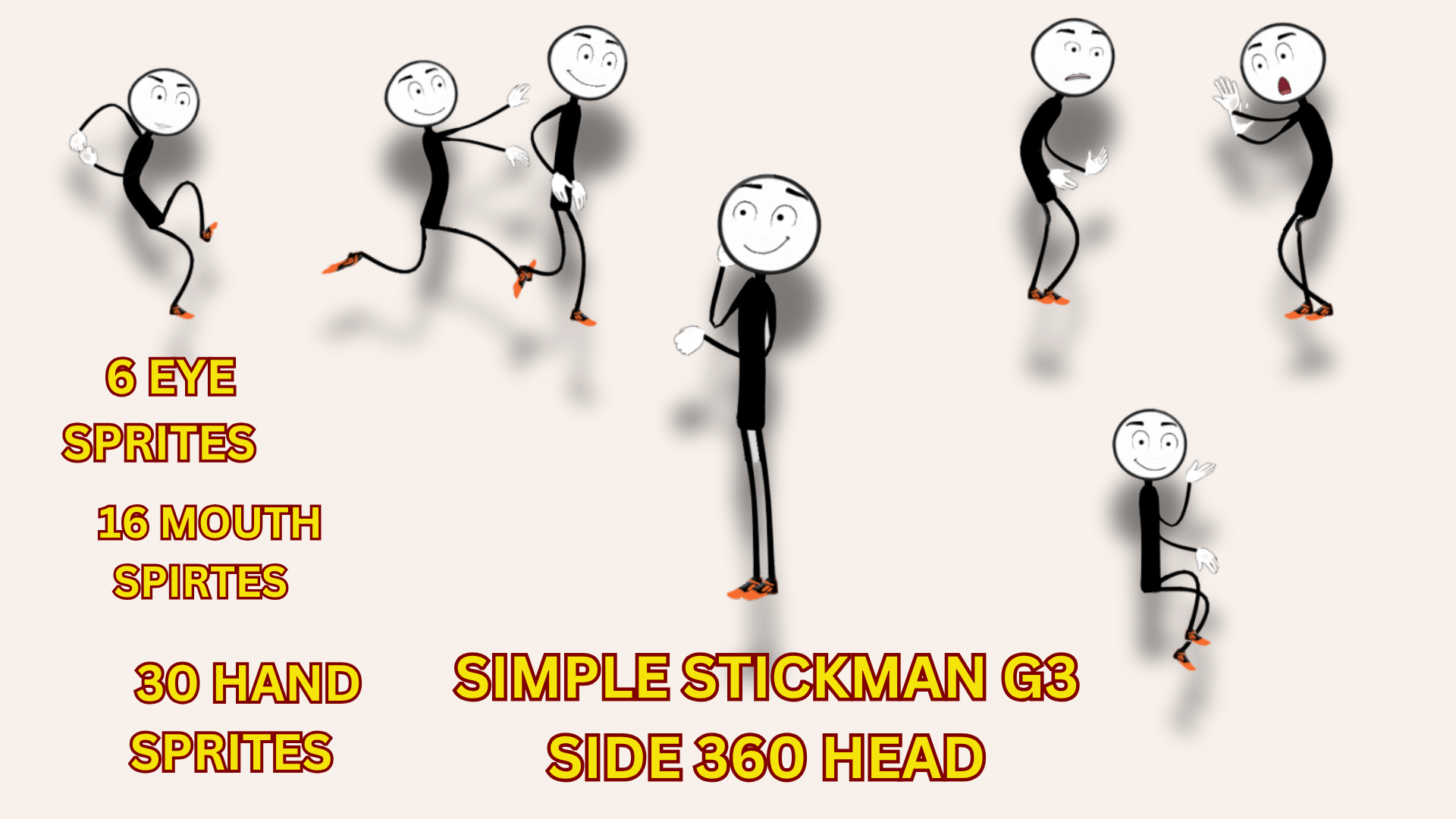 SIMPLE STICKMAN G3 SIDE 360 2 CHARACTERS