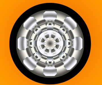 8 Rotating Car Wheels