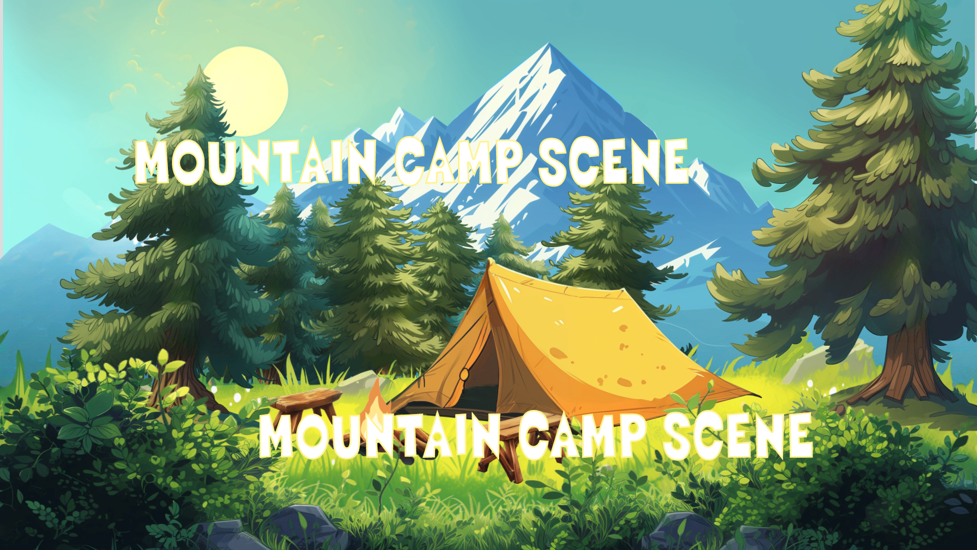 Mountain Camp Scene
