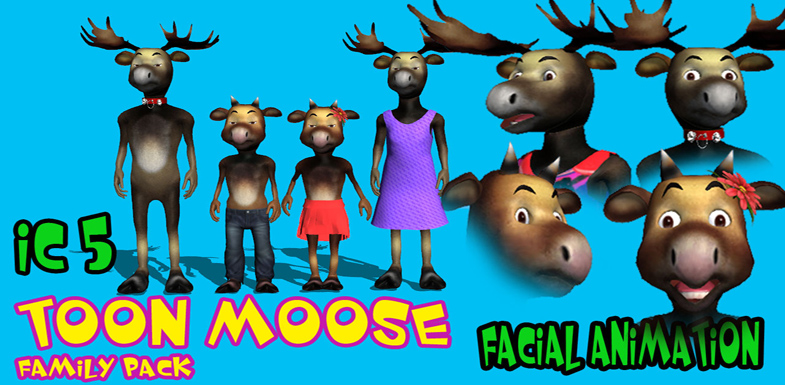 Toon moose family pack