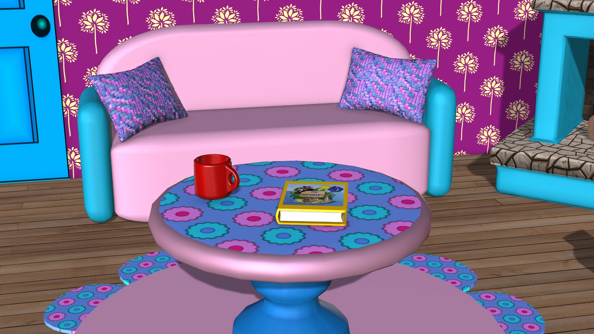 Cartoon living room