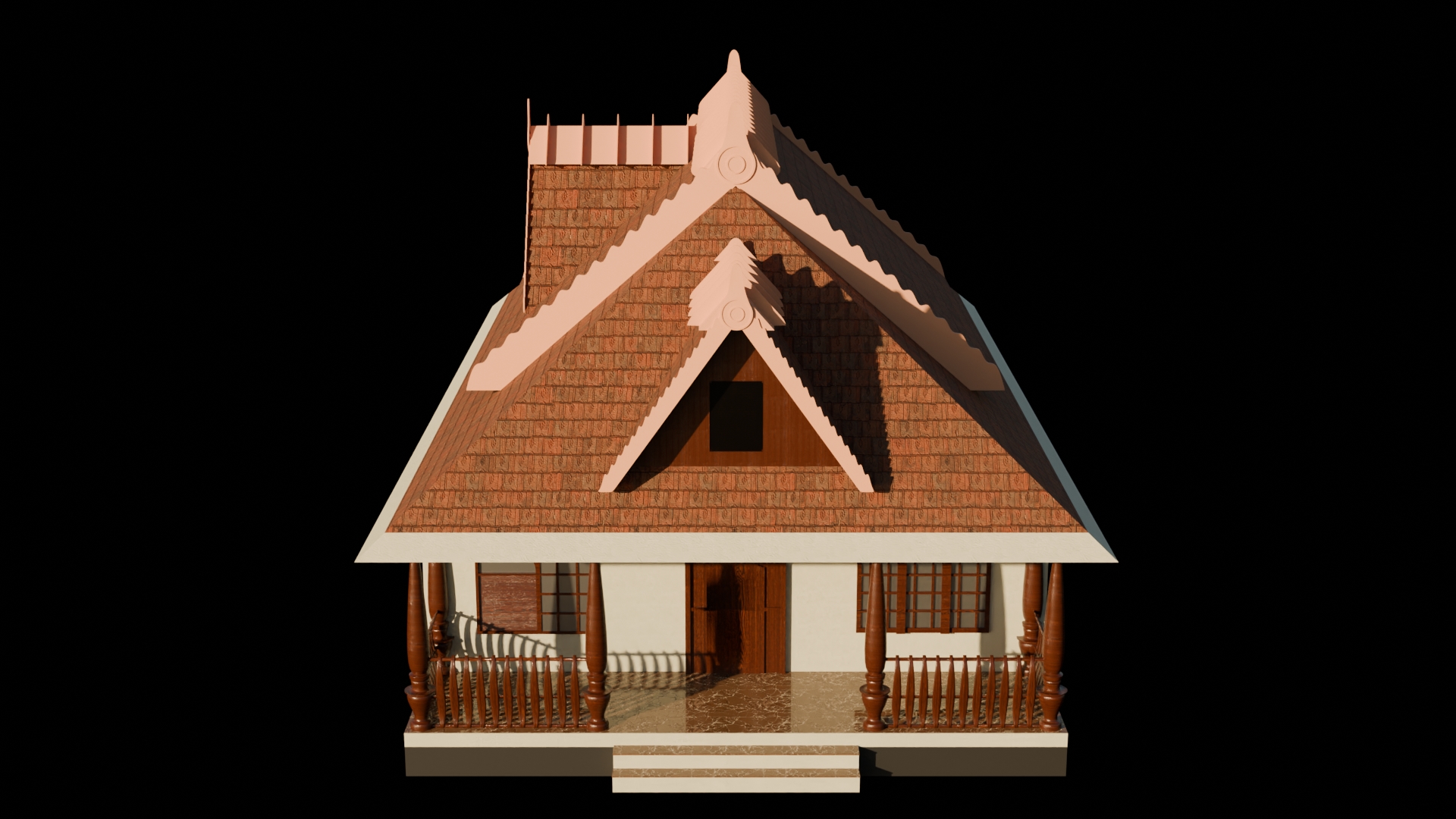 Traditional Thai-Inspired House 3D Model