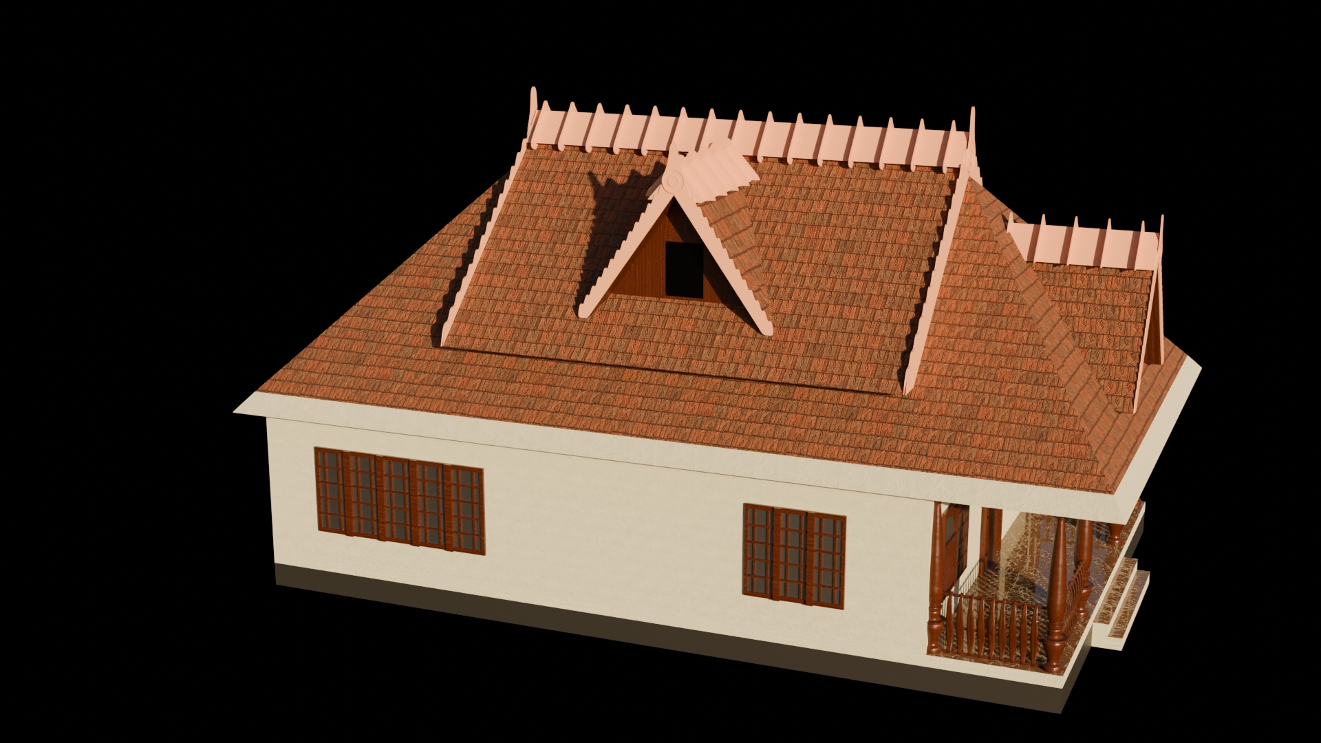 Traditional Thai-Inspired House 3D Model