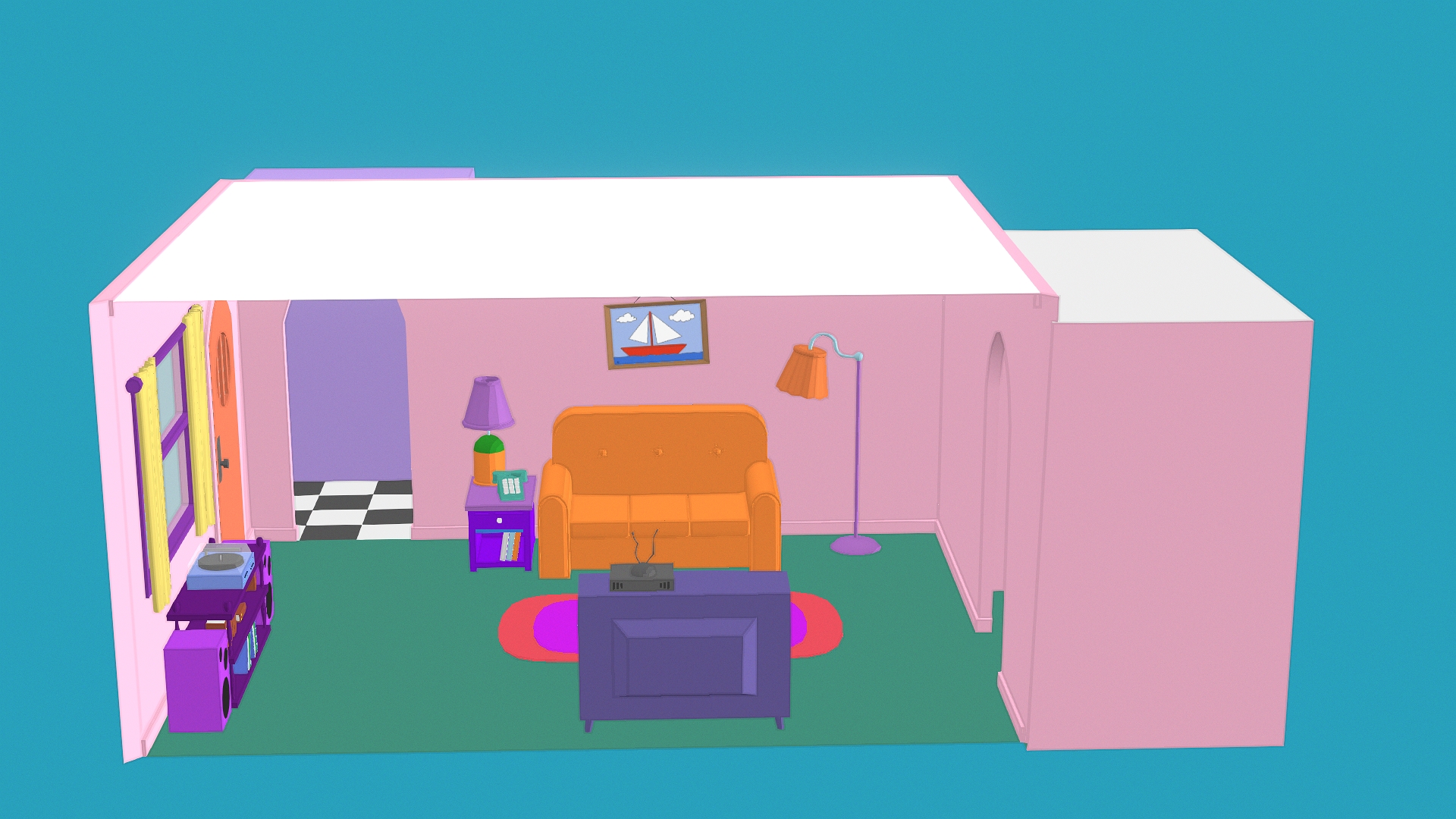 Cartoon TV Room