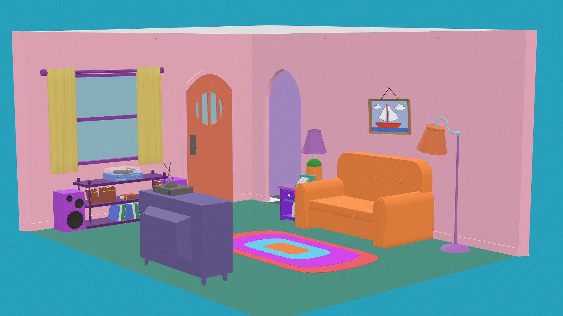 Cartoon TV Room
