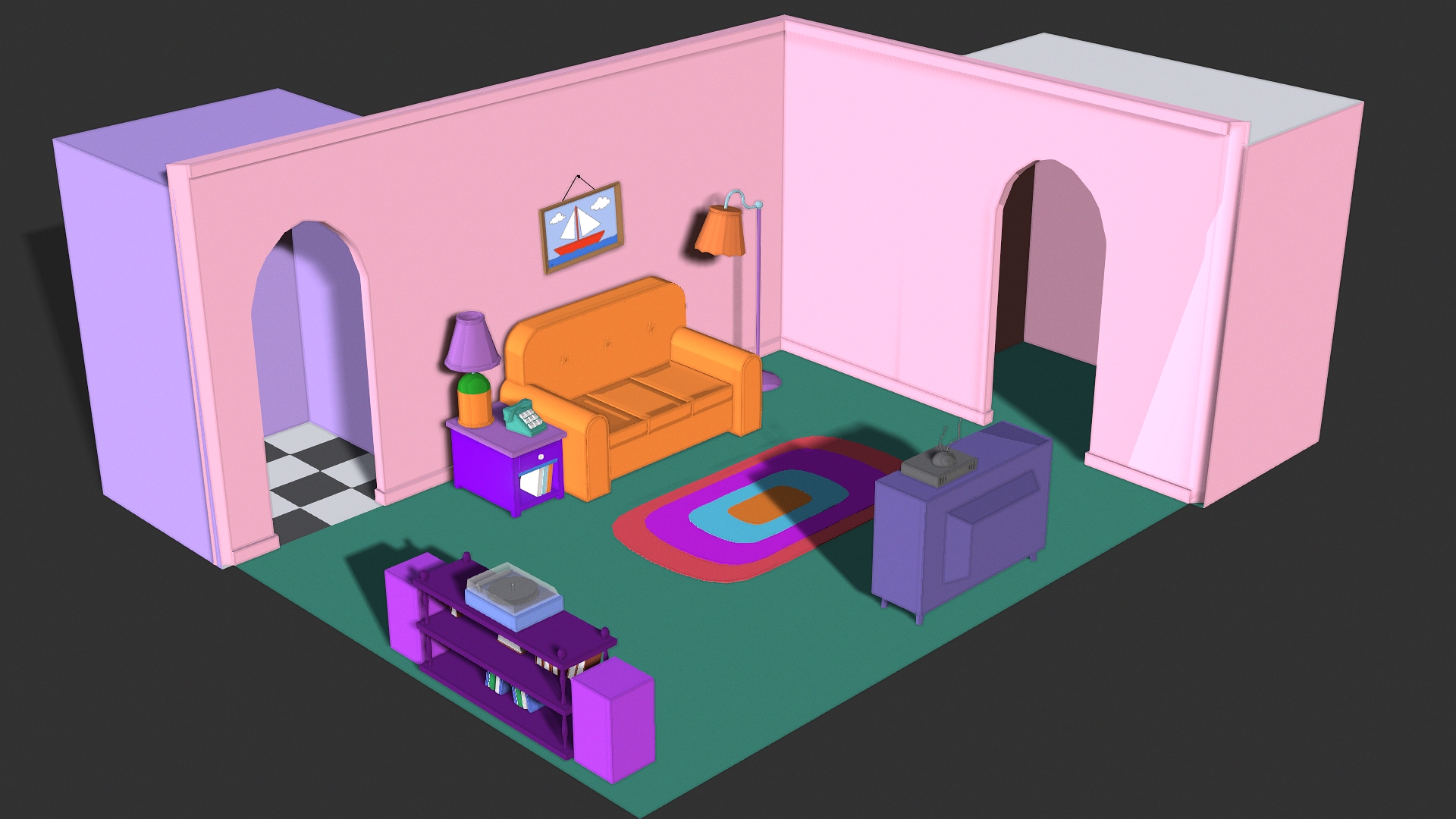 Cartoon TV Room