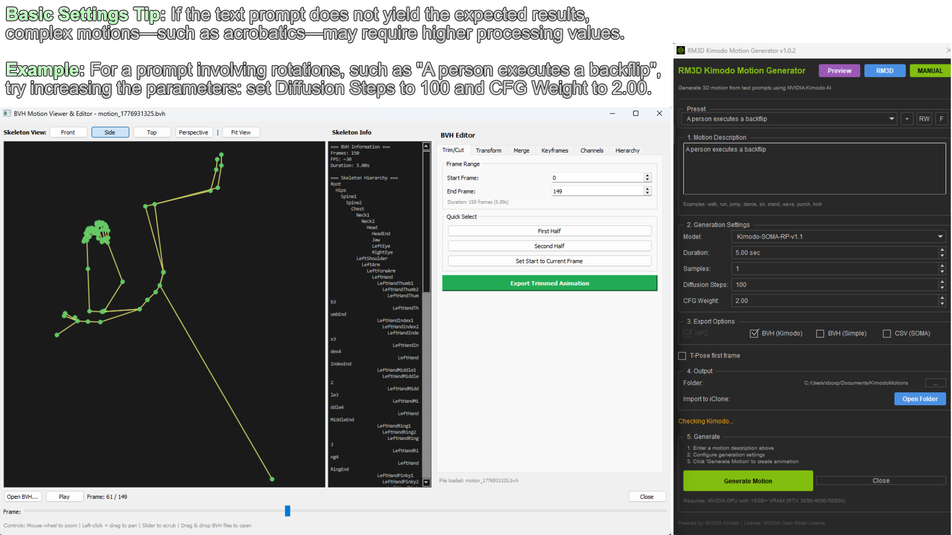 RM3D Kimodo Motion Generator