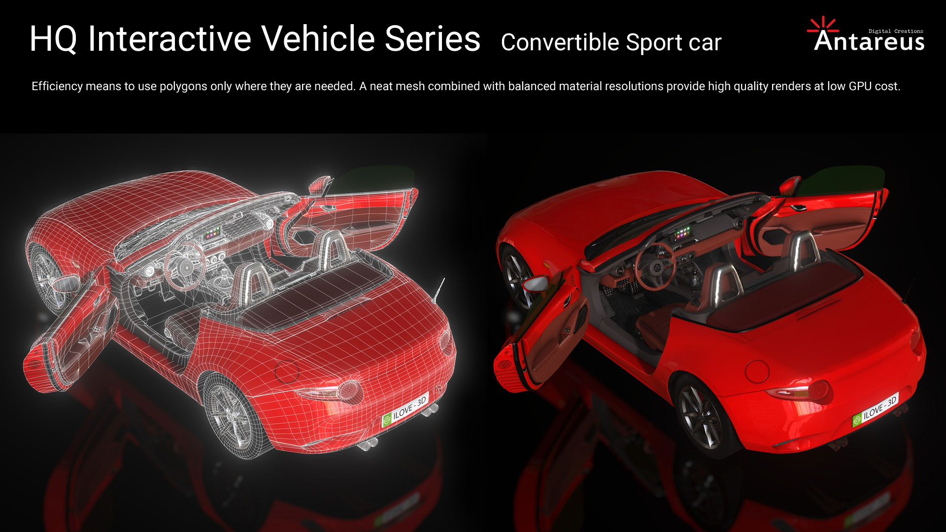 HQ Interactive Vehicles - Convertible Sports Car