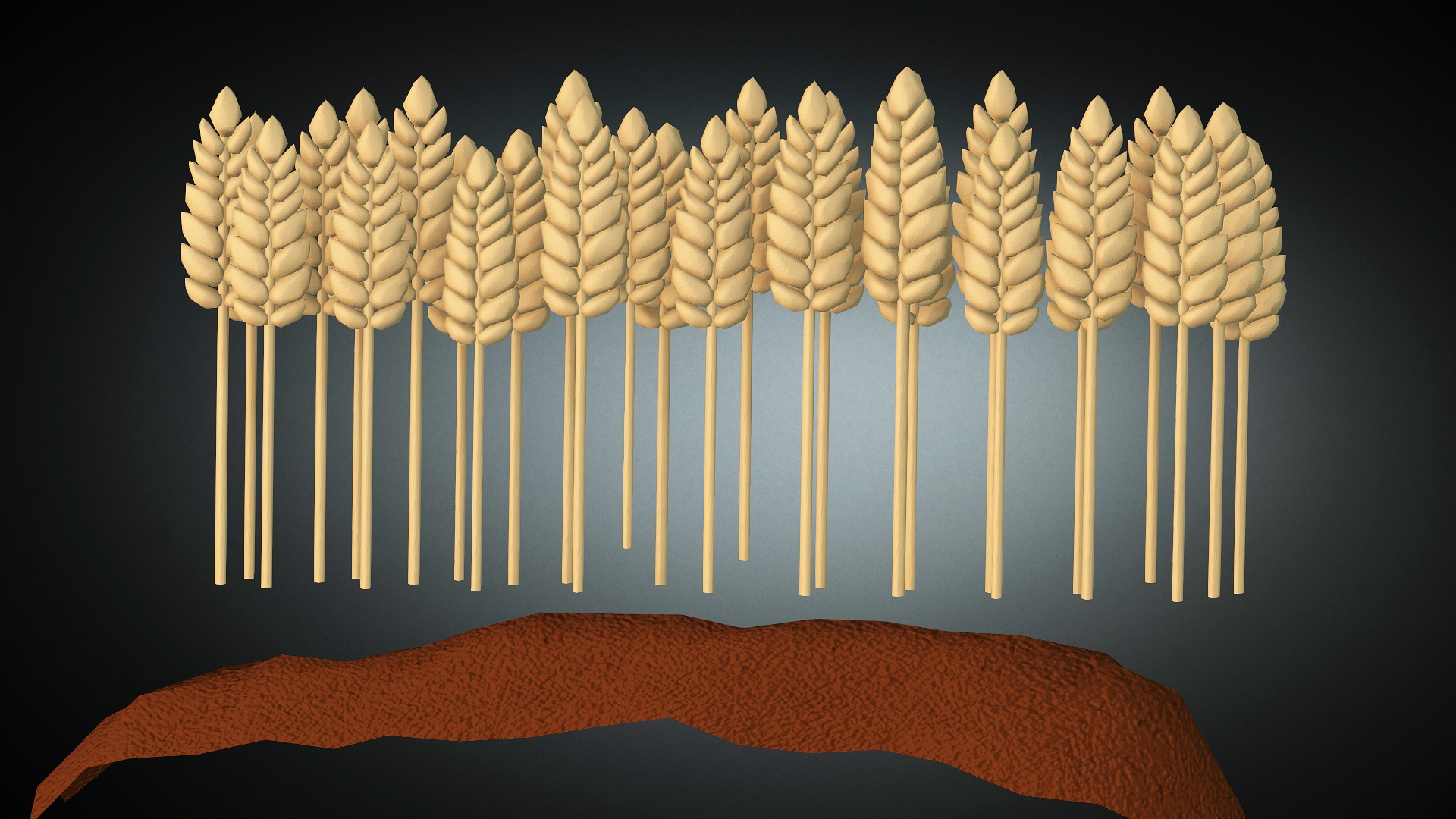 Stylized farm landscape