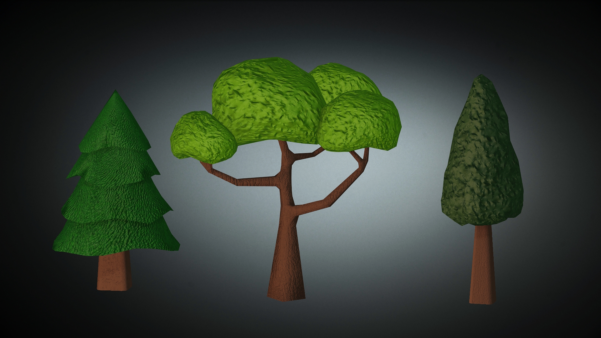Stylized farm landscape