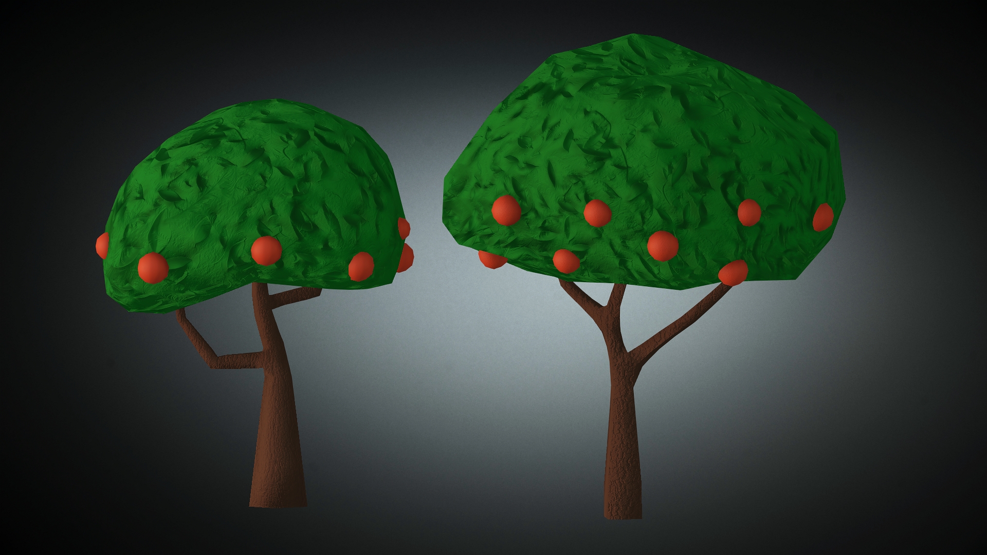 Stylized farm landscape