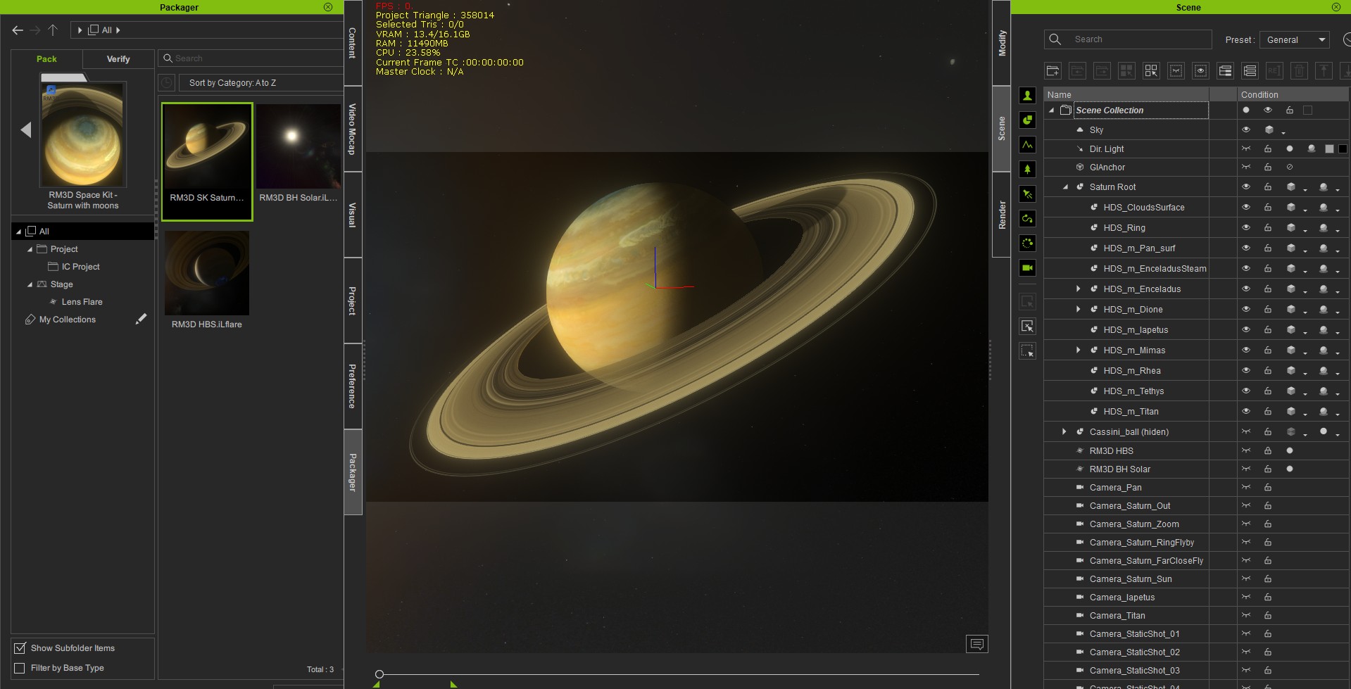 RM3D Space Kit - Saturn with Moons