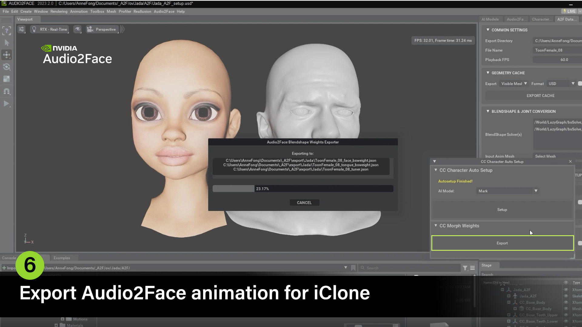 NVIDIA Audio2Face (A2F) for iClone 8