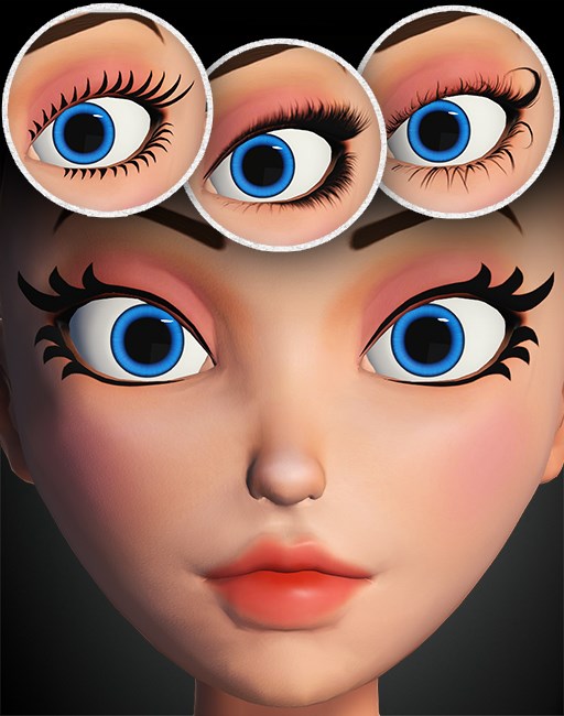 Toon lashes material set