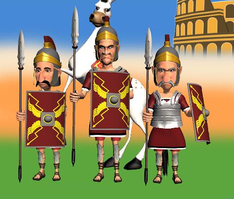 Cartoon Roman Soldiers