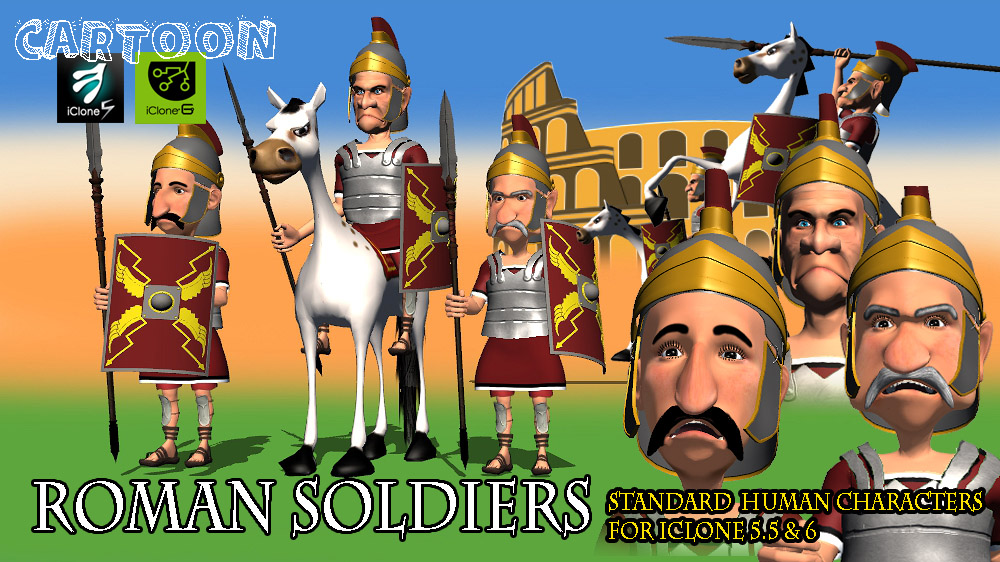 Cartoon Roman Soldiers