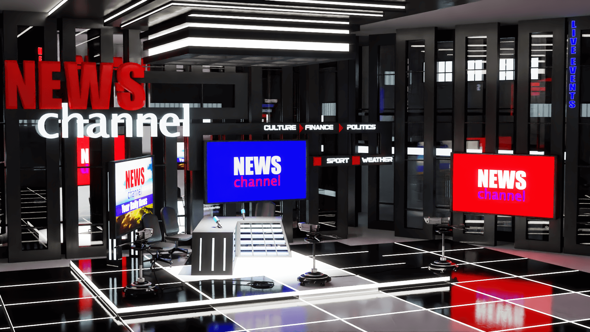 News Channel TV Studio