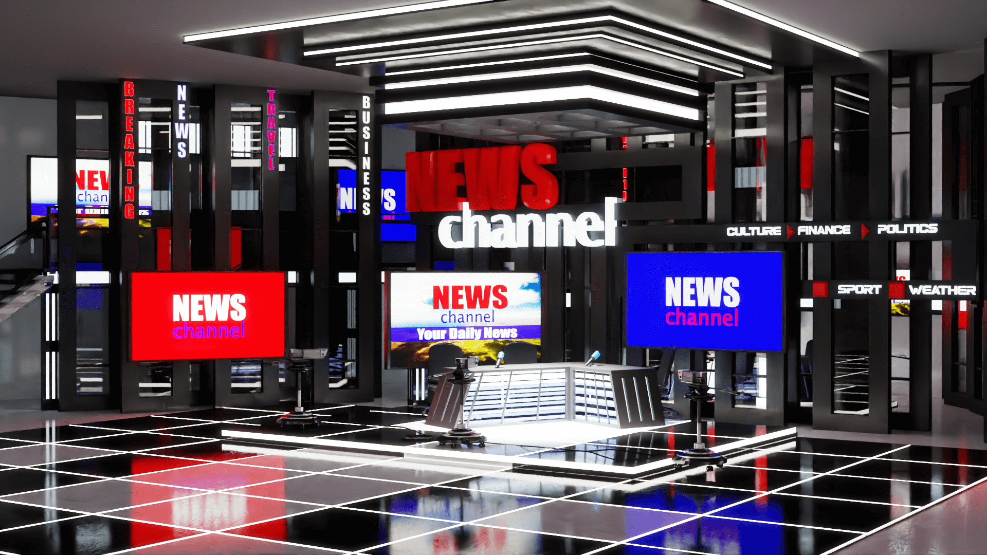 News Channel TV Studio
