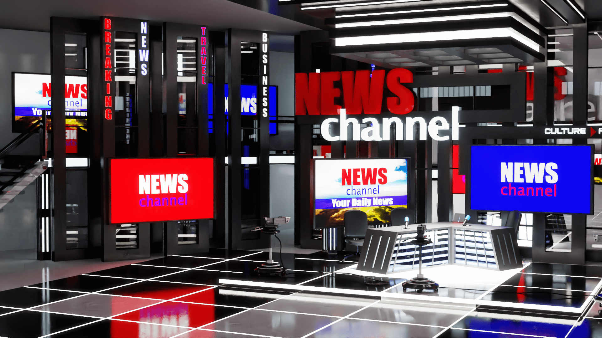News Channel TV Studio